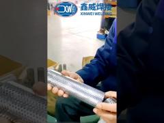 Welding stanless steel filter net with srationary spot welding machine
