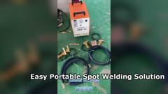 Welding exhaust thermal insulation with protable spot welding machine