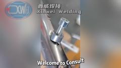 Welding M8 nut to tube with fixed spot welder machine
