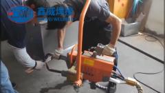 Welding electrical enclosures/ distribution boxes with hanging spot welding machine