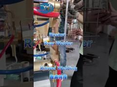 Welding metal basket with row welding machine
