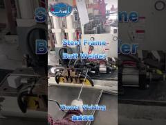 Welding steel frame wih butt welding machine