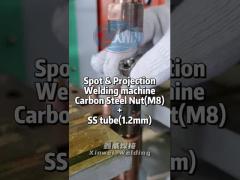 Welding M8 nut to tube with spot and projection welding machine