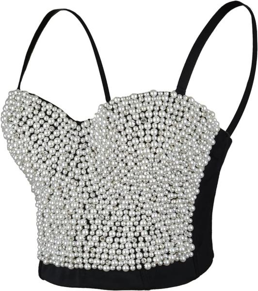 Quality pearl beading Bustier Top for sale
