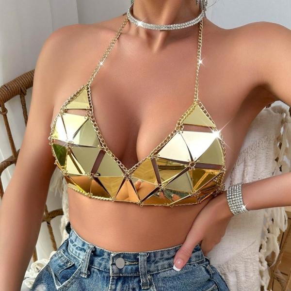Quality Sequin Mirror Bustier body chain for sale