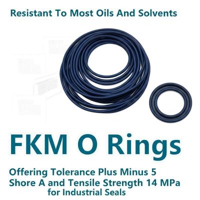 China Resistant To Most Oils And Solvents FKM O Rings Offering Tolerance Plus Minus 5 Shore A and Tensile Strength 14 MPa for Industrial Seals for sale