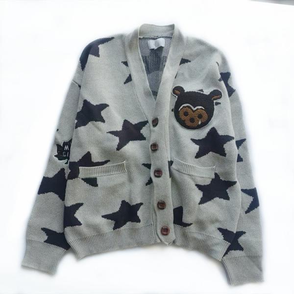 Quality Winter Mens sweater cardigan 100 percent cotton jacquard thick warm casual fit wood button closure ideal for daily life winter wear for sale