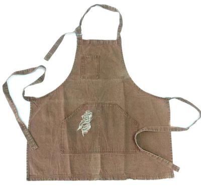 China Durable 100 percent cotton heavy woven jeans fabric APRON with 280gsm weight solid color garment washed design suitable for men and women casual for sale
