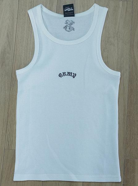Quality Mens tanktop solid color fitting design made of 65 polyester 35 cotton waffle fabric perfect for casual daily lifestyle for sale