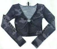 Quality Womens top mesh long sleeve tee allover printed sublimation print 100 polyester for sale