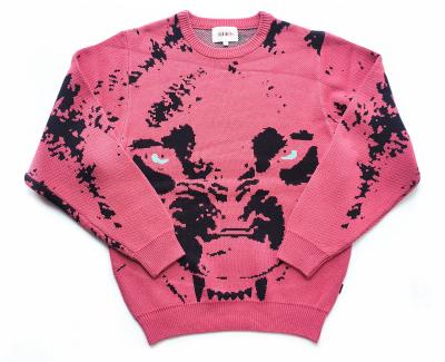 China Mens Sweater 100 Percent Cotton Jacquard Pullover Thick Gauge 7GG Casual Fit Suitable For Winter And Daily Life for sale
