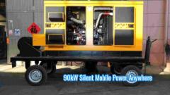90kW Yuchai Silent Mobile Diesel Generator for Construction