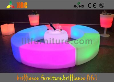 中国 高い信頼できる屋外および屋内のためのPE LED棒椅子のベンチによって曲げられる耐久財 販売のため