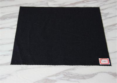 China Melton Lightweight Wool Fabric 150 CM Black With Blue Line In Stock for sale