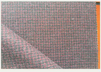 China Red And Gray Tartan Wool Fabric Houndstooth Classical For Mens Formal Suits for sale