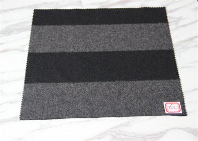 China 57 Inch Black  Green Lightweight Wool Fabric Over Coating With Grey Stripe for sale