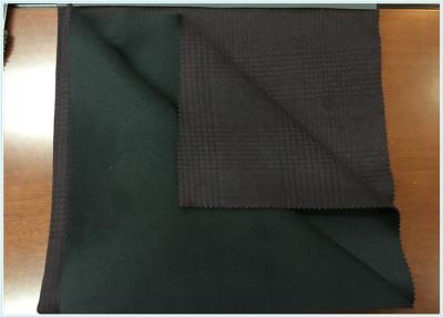 China Tartan Double Faced Fabric 50% Wool ,  Houndstooth Double Sided Wool Fabric Pure Color for sale