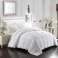 Quality White Polyester Stitched Bedding Set Microfiber Comforter All Season Lightweight for sale