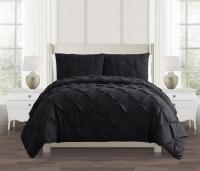 Quality Gray Pleated Microfiber Duvet Set Microfibre Filled Duvet With Corner Ties for sale
