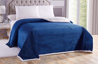China Blue Flannel Bedspread Blanket For Adults Children All Season Home Use for sale