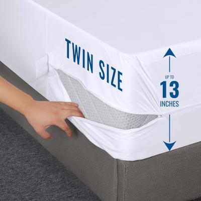 China Witte extra stevige matras topper katoen poly waterdicht matras bedekking met rits sluiting Te koop