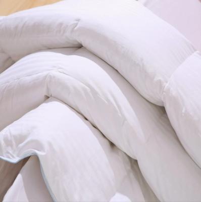 China 100% Cotton 233t Hotel Quilted Down Comforter Satin Stripe for sale