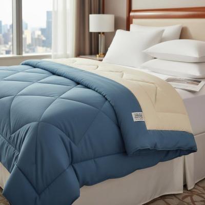 China Hotel Solid Microfiber Comforter Hypoallergenic Yes Bicolor Comforter Perfect for Hospitality Industry Bedding Solutions for sale