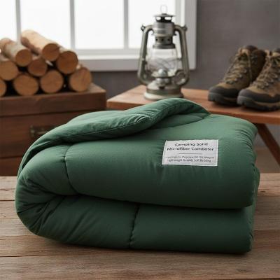 China Camping Solid Microfiber Comforter Hypoallergenic Polyester Fill Material 150 to 400gsm Lightweight Durable Soft Bedding for sale