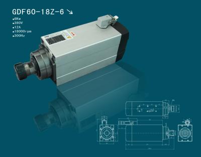 China 6kw air cooling high speed spindle  motor for CNC machines for sale