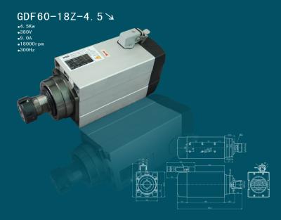 China 4.5kw 220v/380v ER20 4.5kw electric spindle motor air-cooled cnc spindle motors for sale