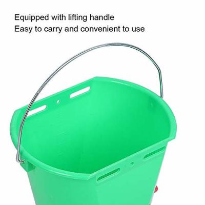 China Plastic Lamb Milk Feed Bucket Multiple Nipples 8L Animal Feeding Pot for sale