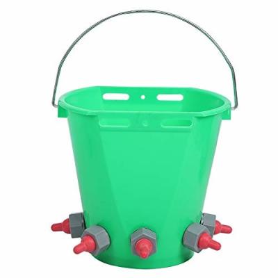 China Plastic Lamb Milk Feed Bucket Multiple Nipples 8L Animal Feeding Pot for sale