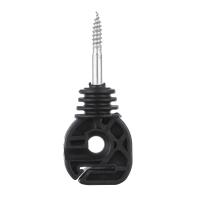 China Multi-Purpose Screw-In Insulator INS080B Black Electric Fence Fittings For Wood Post Wire 4mm Tape 20mm for sale