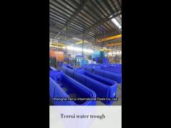 cattle water trough tpt401blh blue corrosion-resistant trough with six holes