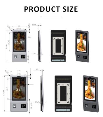Cina Pagamento a 21,5 pollici di self service del chiosco LCD dello schermo del montaggio della parete per il ristorante in vendita