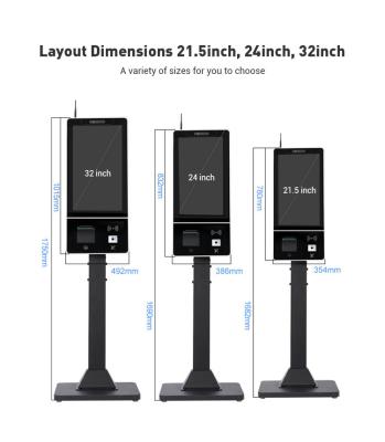 Cina Controllo a 32 pollici di auto del chiosco self service del ristorante di NFC RK3288 del CE del FCC del ccc in vendita