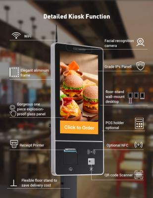Cina Controllo a 32 pollici di auto del chiosco self service del ristorante di NFC RK3288 del CE del FCC del ccc in vendita