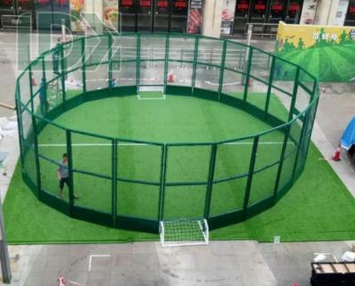 China Customized Circular Soccer Cage Mini Football Cage Portable Round Football Pitch for sale