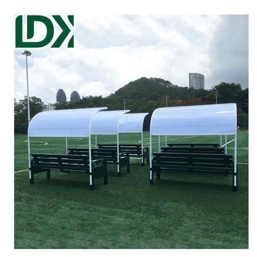 Quality 2.15m Aluminum  Soccer Pitch Portable Soccer Bench With Tent Player Team Rest Area Equipment for sale