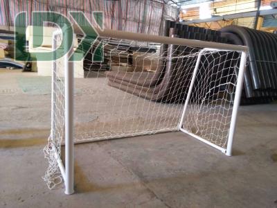 China Aluminum 2 25×15 M Folding Soccer Goal Portable Football Goal Post With Wheels for sale