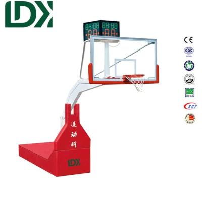 China Durable Basketball Equipment Set Electric Hydraulic Folding Basketball Stand Te koop