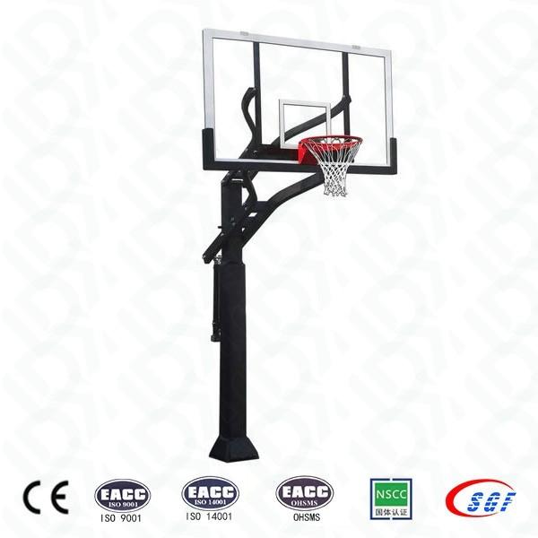 Quality Outdoor Basketball Hoop With Durable Glass Backboard Adjustable Height Kids Frendly for sale