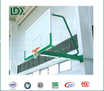 China 1.8M Indoor Basketball Hoop Tempered Glass Backboard Wall Mount Basketball Goal for sale