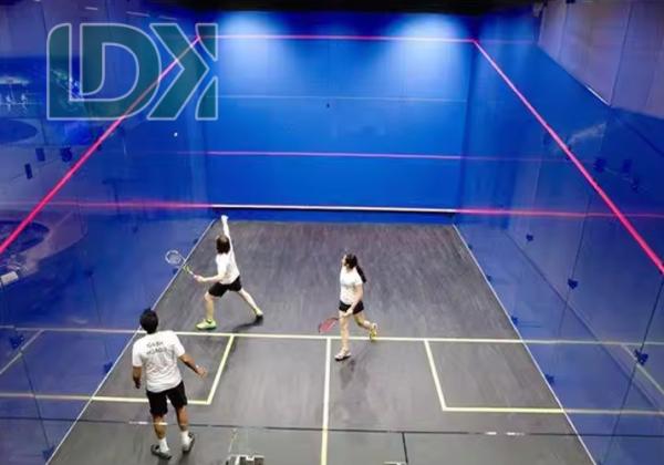 Quality Panoramic AllGlass Squash Court Blus Glass Wall Squash Venue High Visibility Squash for sale