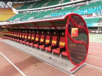 China Customized Logo Availabled LDK Professional Soccer Bench Seats Portable Football Shelter Aluminium Durable Soccer Team Shelter for sale