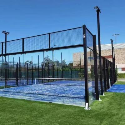 China Premium Panorama Glas Padel Court Professionele Toernooi Grade Tennis Faciliteit Te koop