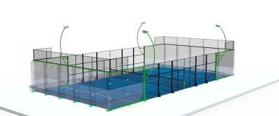 China Elite Glazen Padelbaan Systeem Op Maat Professionele Sportoplossing Te koop