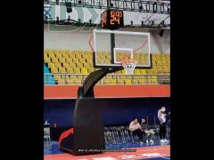 Balão de Basquete Hidráulico Negro Anel de Basquete Ajustável Com Backboard de Vidro