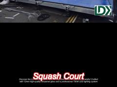 Indoor Illuminated Squash Court Single And Double Player Squash Court Sports Venue