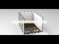 LDK2022 Campo da Squash per Allenamento in Cortile, Pavimento in Legno di Grado Competizione, Strutture Personalizzabili e Vetro Temperato da 12mm